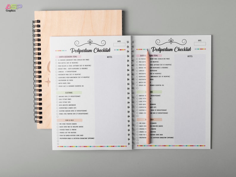 Postpartum Checklist Printable | New Mom Planner (PDF Download) - Etsy