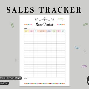 Sales Tracker Printable | Sales Tracker Template | Monthly Sales ...