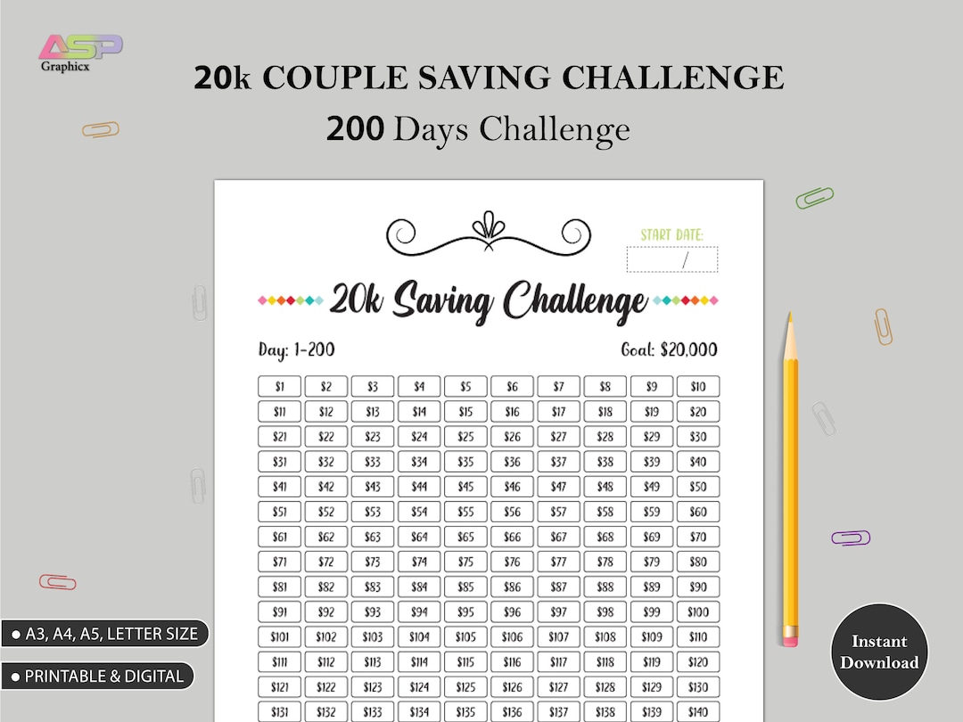 20K Money Saving Challenge | Couple Challenge | 20000 in 200 Days ...