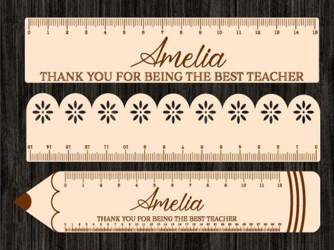 Laser Cut Wooden Ruler Bundle | Teacher Wooden Ruler Laser Cut Files ...