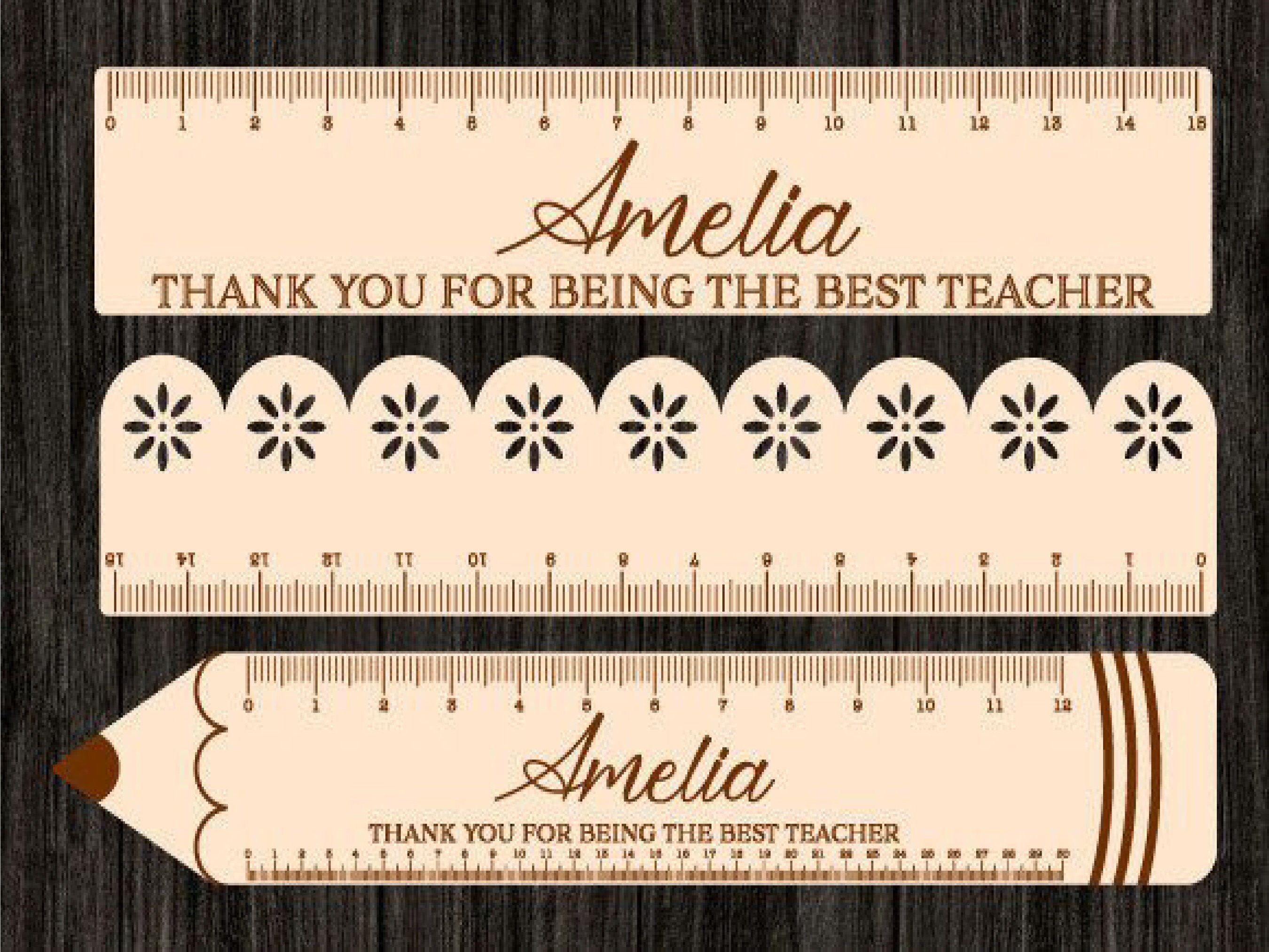 Laser Cut Wooden Ruler Bundle | Teacher Wooden Ruler Laser Cut Files ...