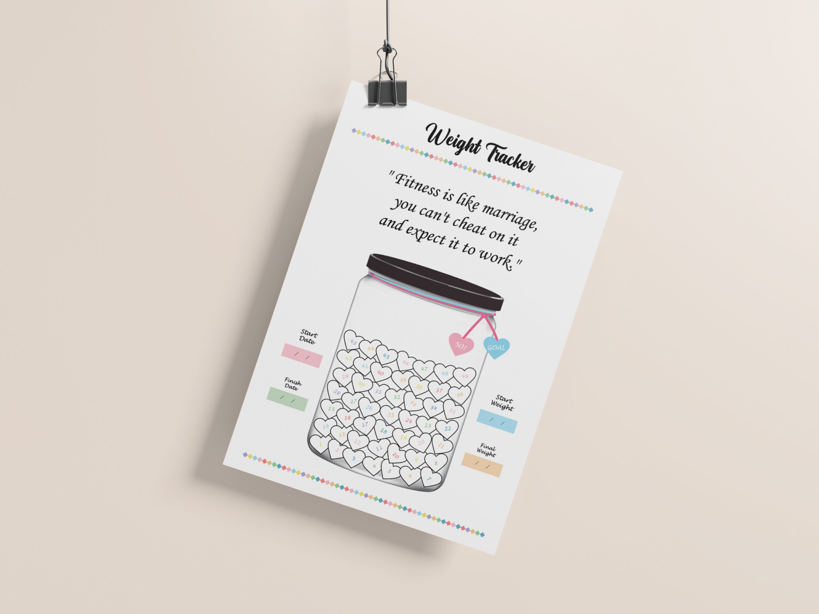 Weight Loss Tracker Printable Track Your Weight Planner Etsy 8860