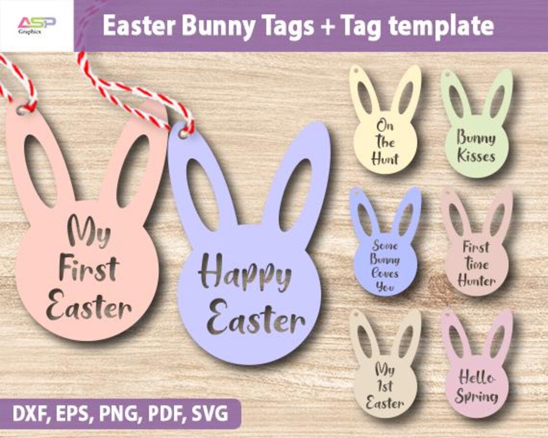 Easter Bunny Gift Tags, Cute Easter Basket Tags, Easter Printables ...