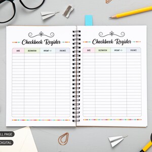 Checkbook Register Planner Printable, Balance, Tracker, INSTANT ...