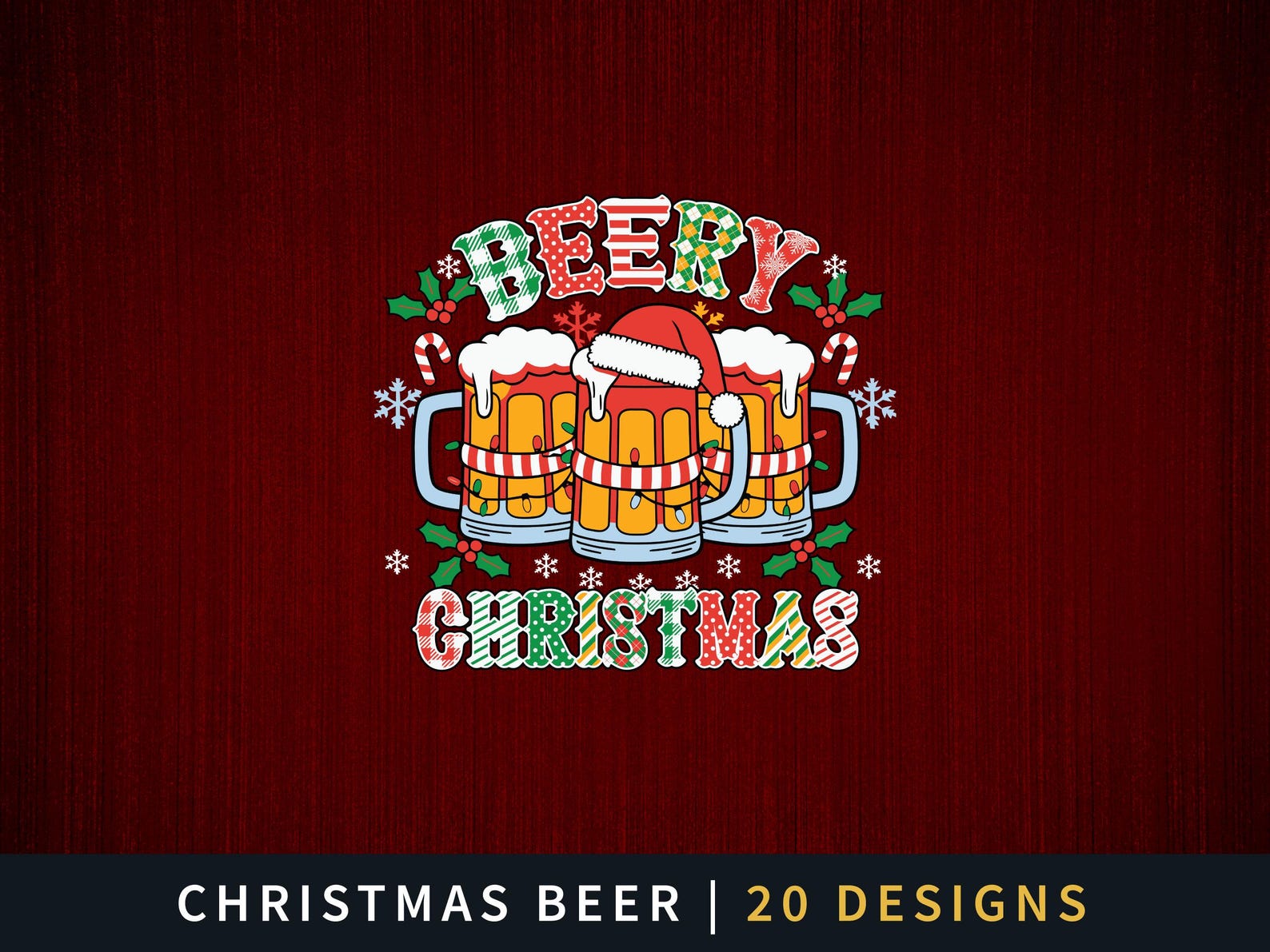 Christmas Beers Png Bundle, Christmas Alcohol SVG, Santa Hat Png, Santa ...