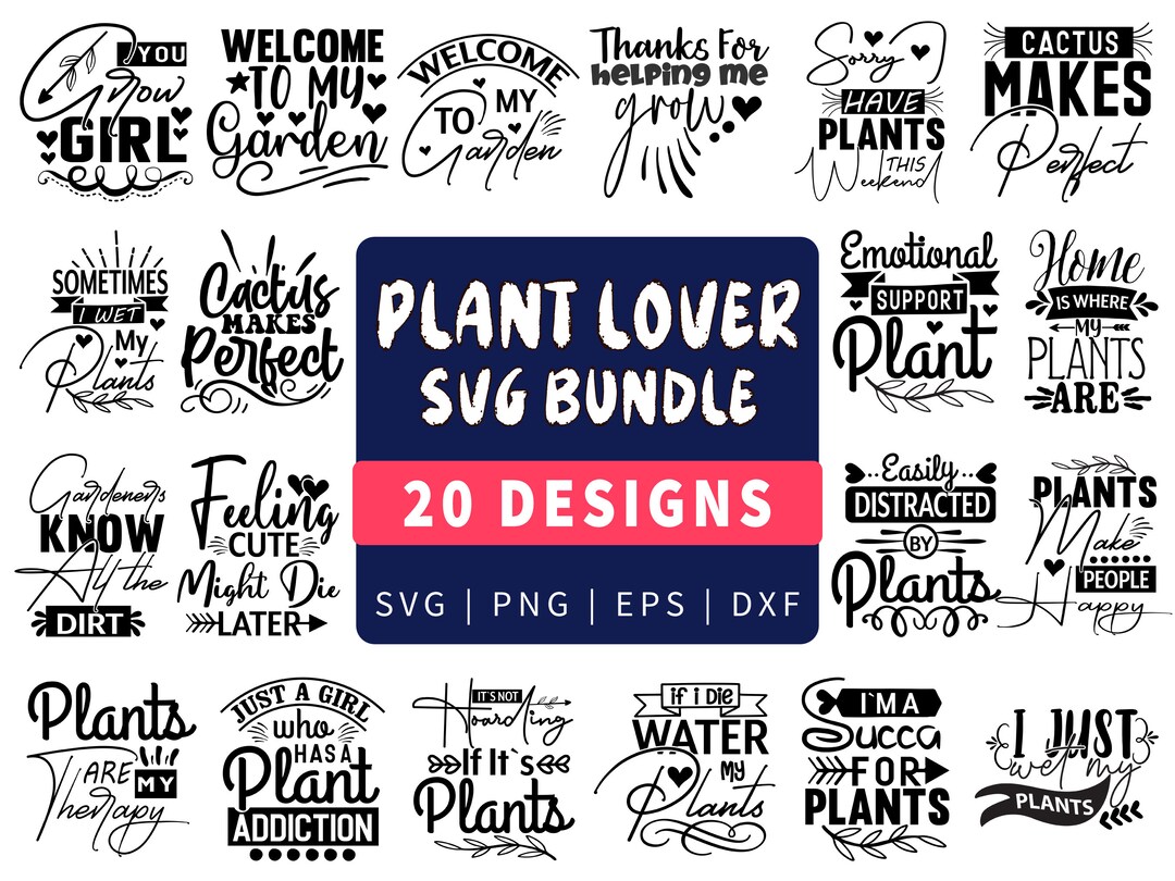 Plant Lover SVG Bundle | Funny Plant Quotes, Houseplant Designs ...