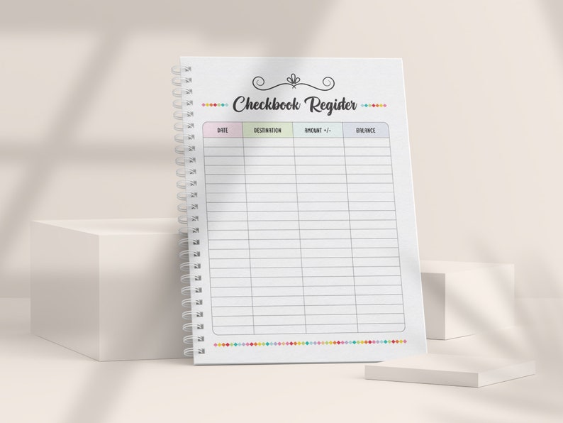 Checkbook Register Printable, Classic Happy Planner Sizes (digital ...