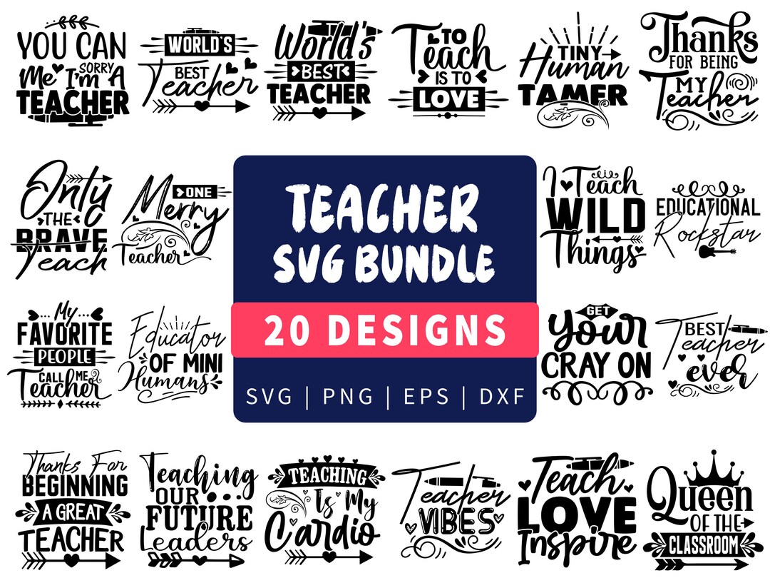 Teacher Svg Bundle, Teacher Quote Svg, Teacher Svg, School Svg - Etsy