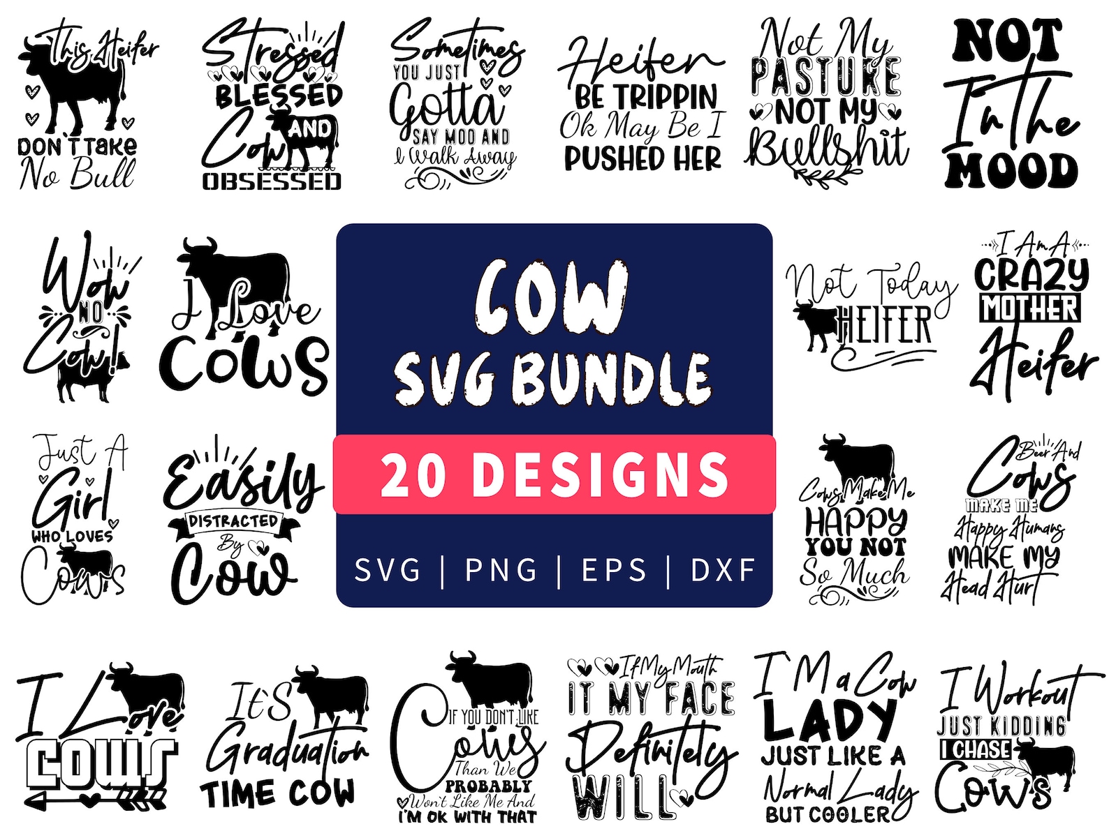 Cow Svg Bundle Cow Png Shirt Designs Free Commercial Use - Etsy