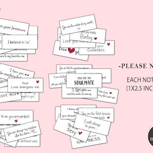 Printable Love Notes | Romantic Mini Cards for Husband | Couples Gift ...