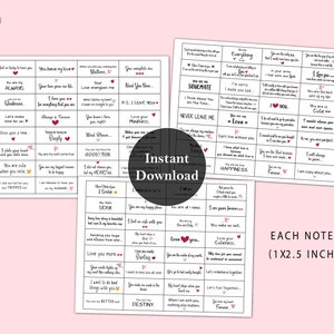 Printable Love Notes | Romantic Mini Cards for Husband | Couples Gift ...