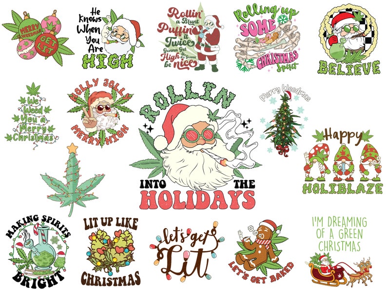 Weed Christmas Bundle, Retro Christmas Bundle ,marijuana Shirt Design ...