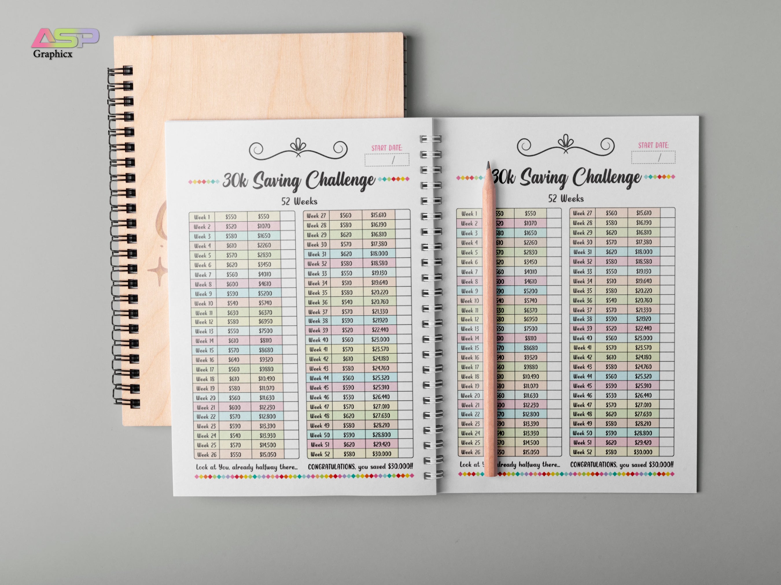 30K Money Saving Challenge PRINTABLE, 30000 in 52 Weeks | House Savings ...