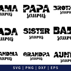 Family Saurus Svg | Mama Saurus Svg | Dinosaur Family Svg | Matching ...