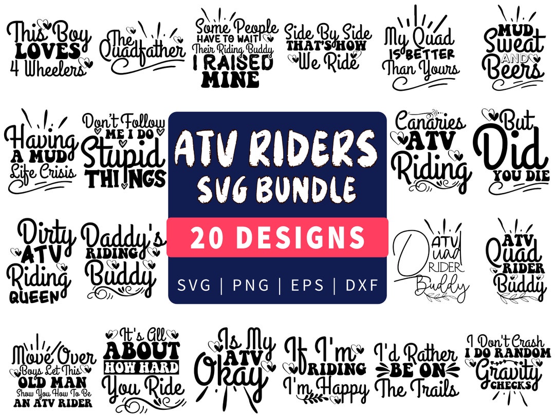ATV Riders SVG Bundle, Quad & 4 Wheeler Designs (digital Files) - Etsy