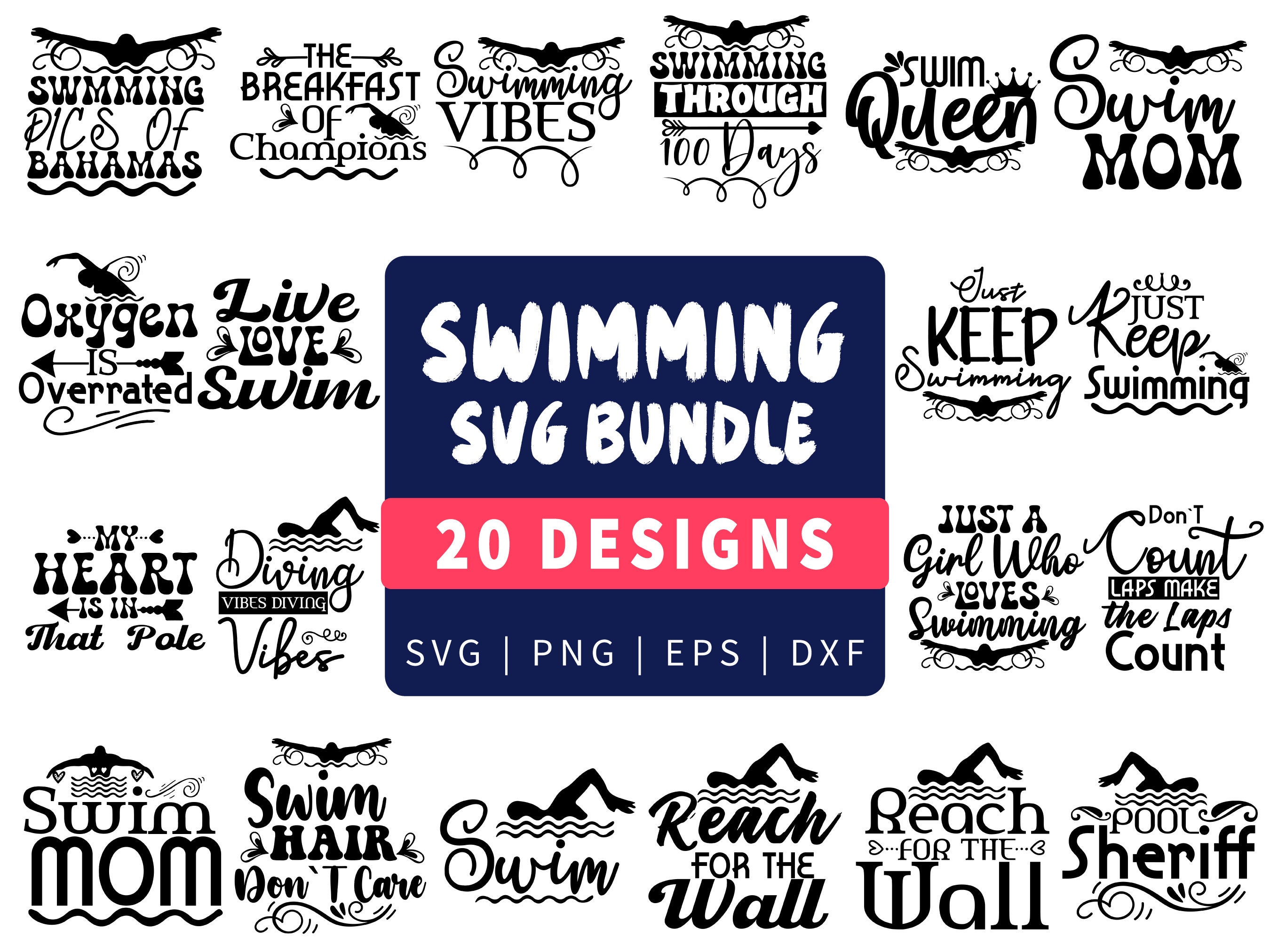 Swimmer Svg, Swimming Svg, Swim Svg, Clipart, Cut Files for Silhouette ...