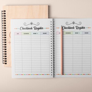 Checkbook Register Planner Printable, Balance, Tracker, INSTANT ...