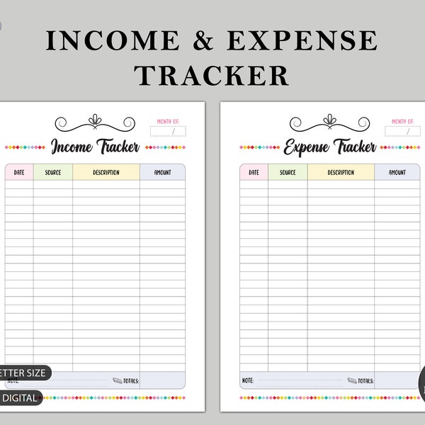 Income Tracker Printable - Etsy