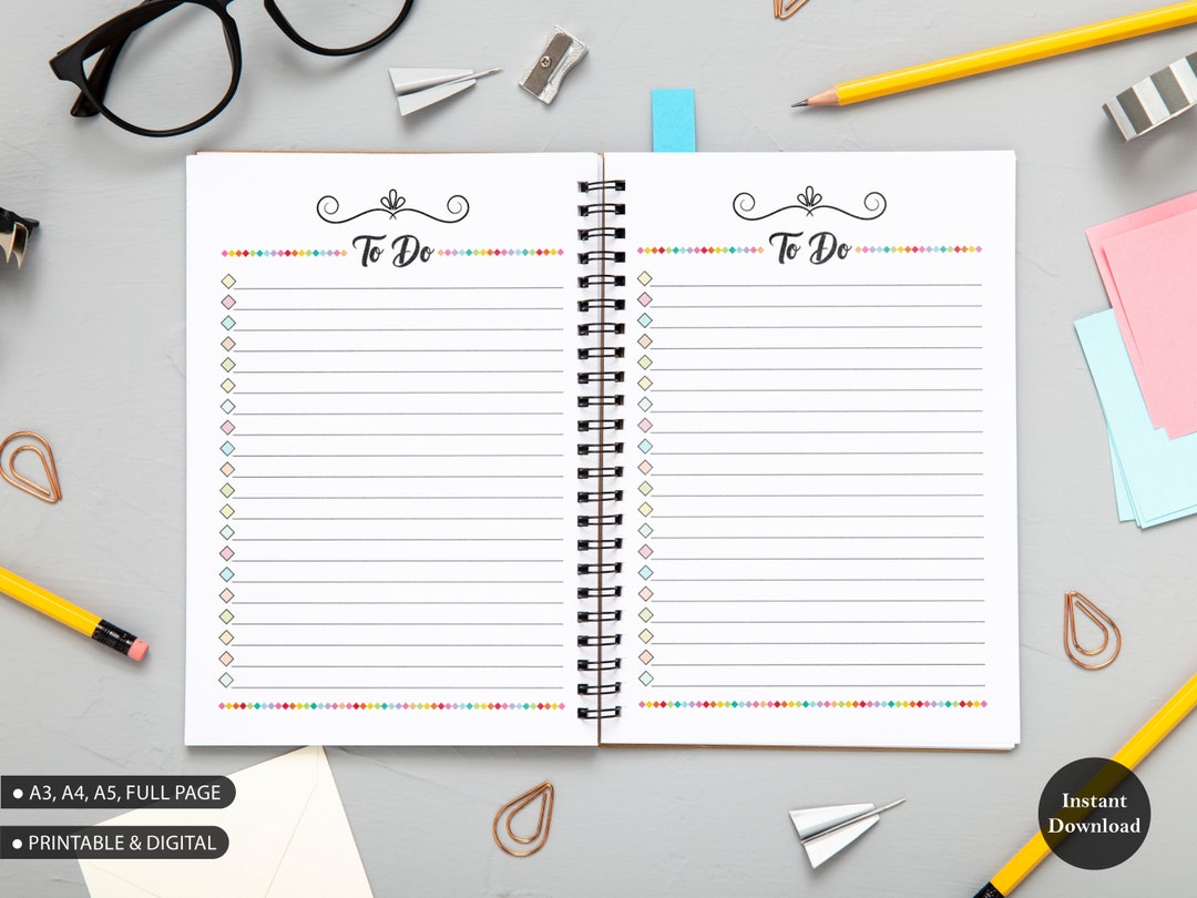 To Do List Printable, Task Tracker, Check List, INSTANT DOWNLOAD ...