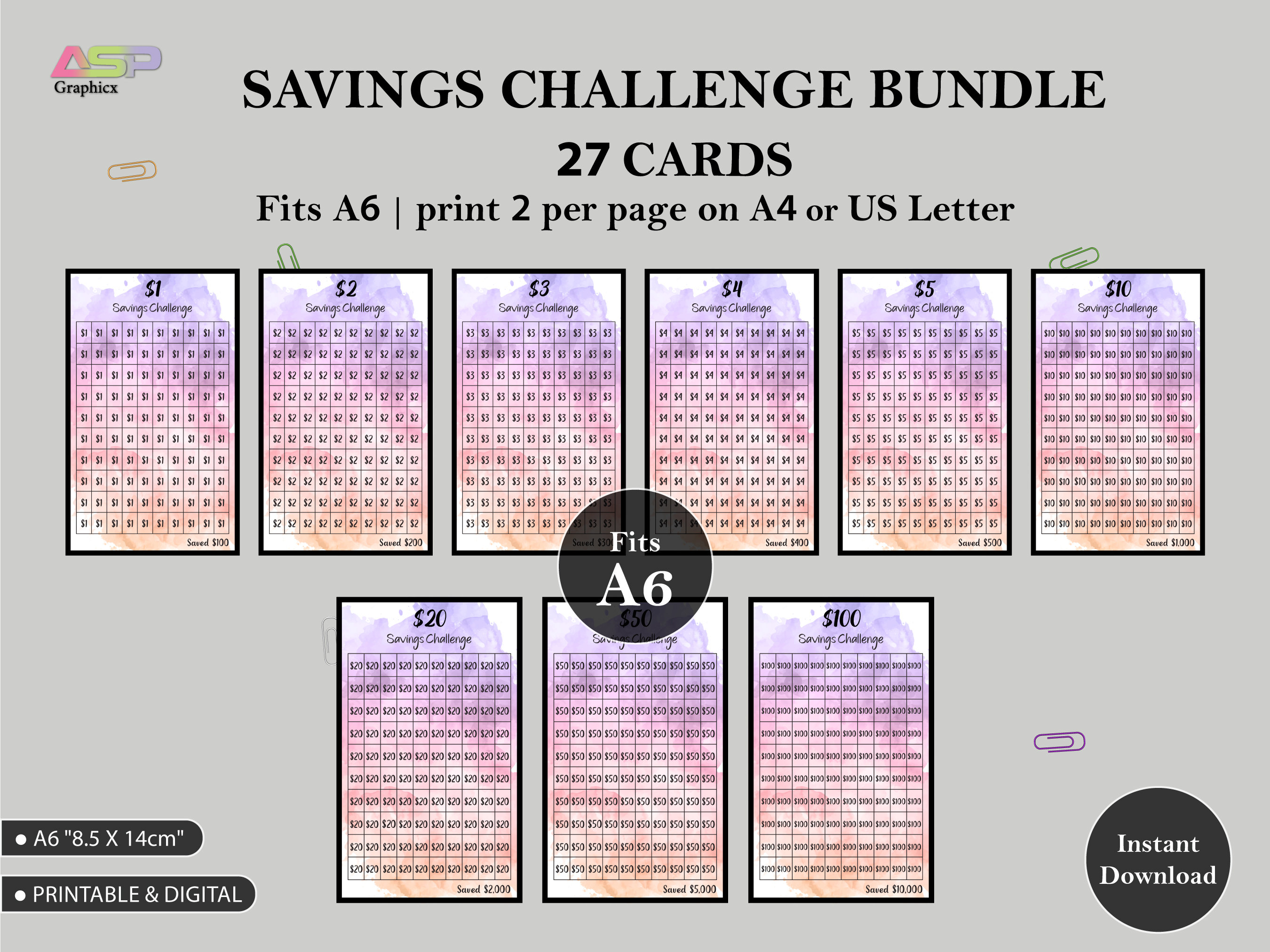 Mini Savings Challenge Printable Savings Challenge Bundle - Etsy