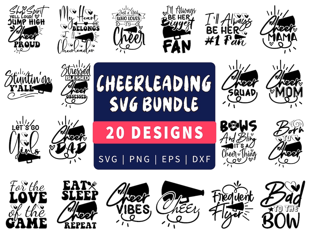 Cheer SVG Bundle, Cheerleader Cut Files, Cut File Bundle, Cheerleader ...