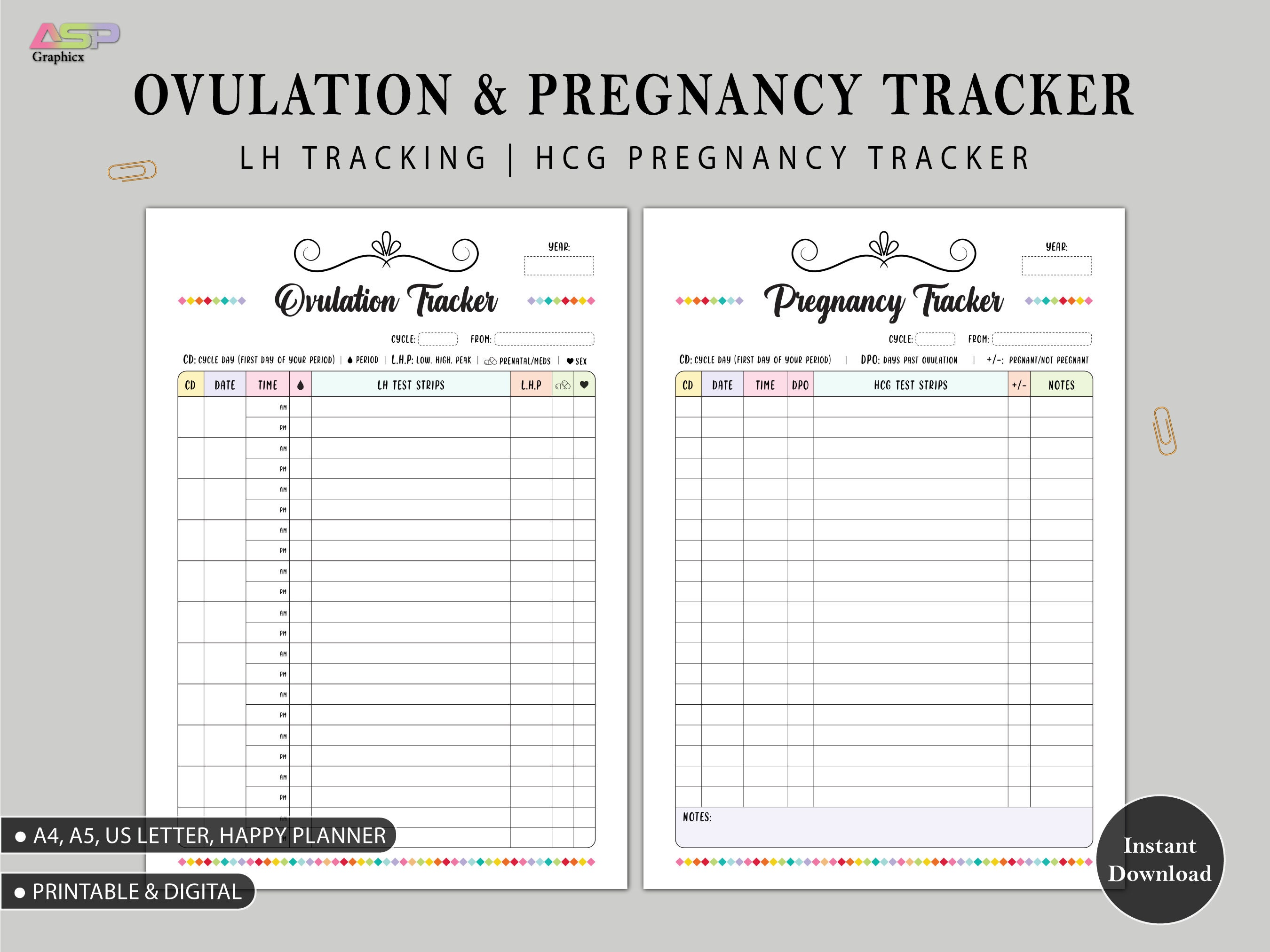 Ovulation Test Strips Tracker Pregnancy Tracker OPK - Etsy