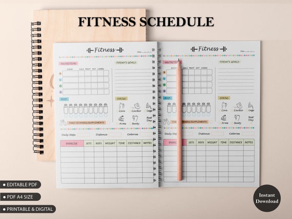 Fitness Planner Weight Loss Tracker Workout Planner Fitness - Etsy