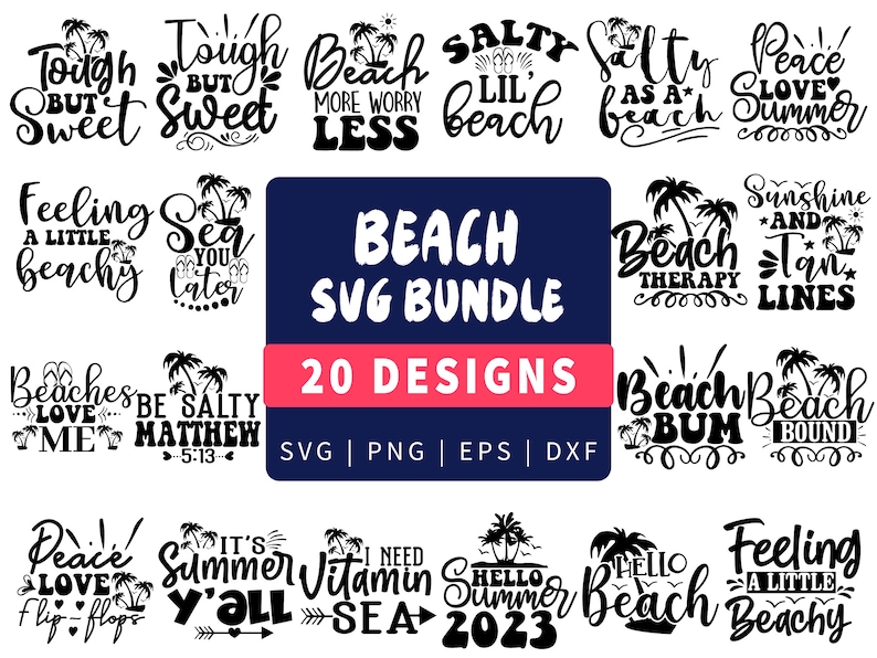 20 File BEACH SVG Bundle, SUMMER Svg, Beach Funny Sayings, Summer Cut ...