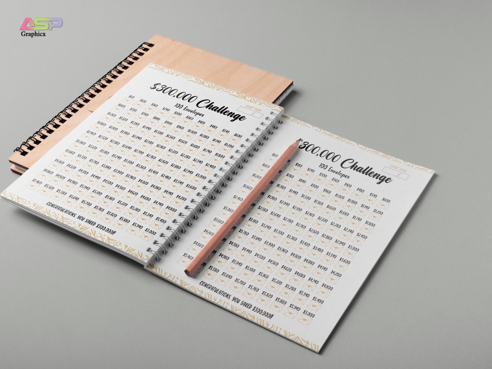 300K 100 ENVELOPE CHALLENGE Printable | 300,000 Saving Tracker | 300K ...