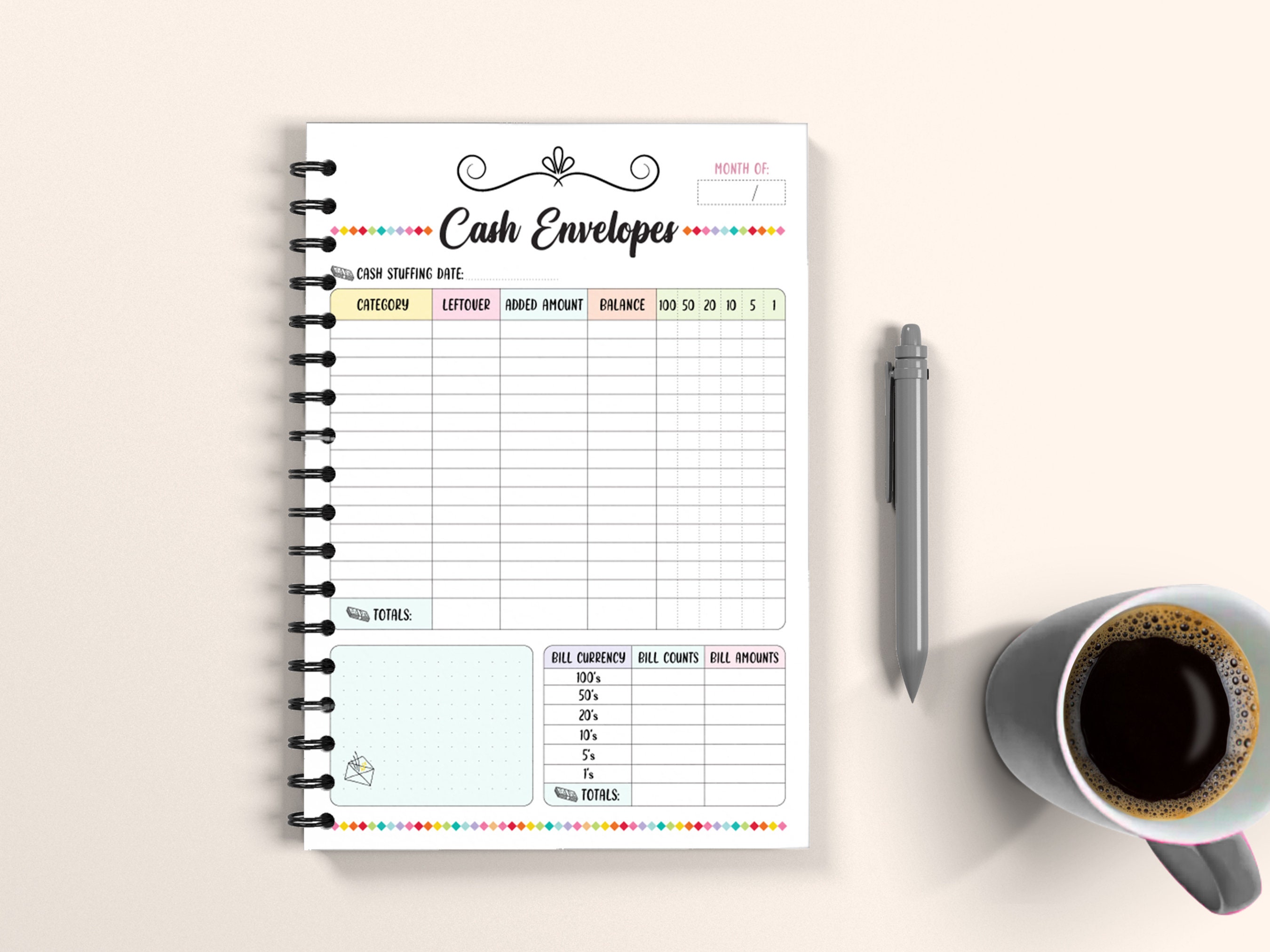 Cash Envelope Planner Printable Budget Tracker INSTANT - Etsy
