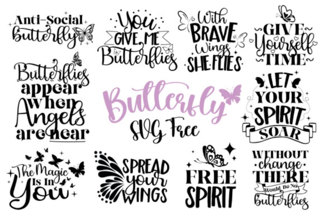 Butterfly Quotes Svg, Butterfly Svg Bundle, Layered Butterfly Bundle ...