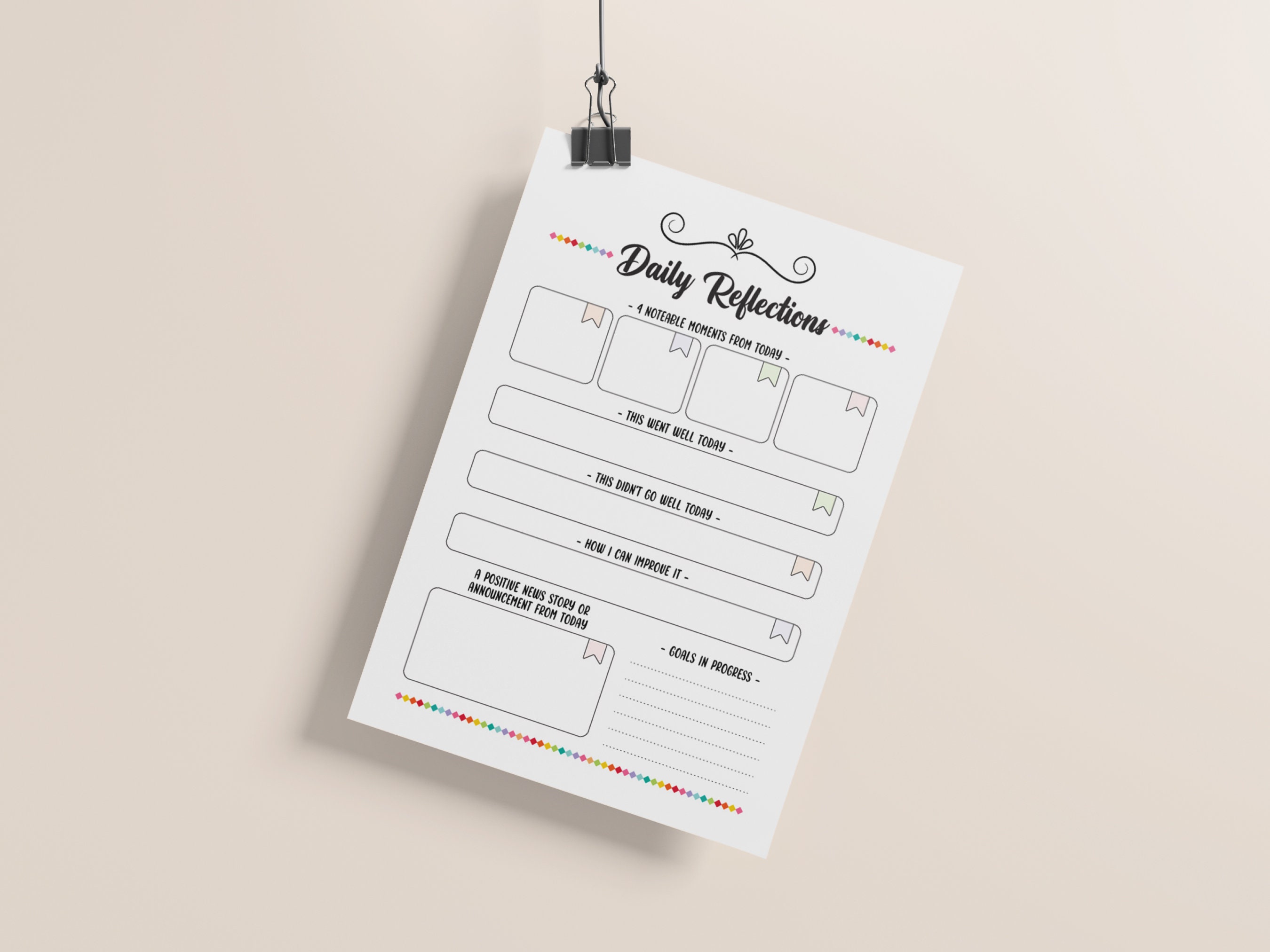 Daily Reflections Printable Mood Tracker Motivation Planner - Etsy