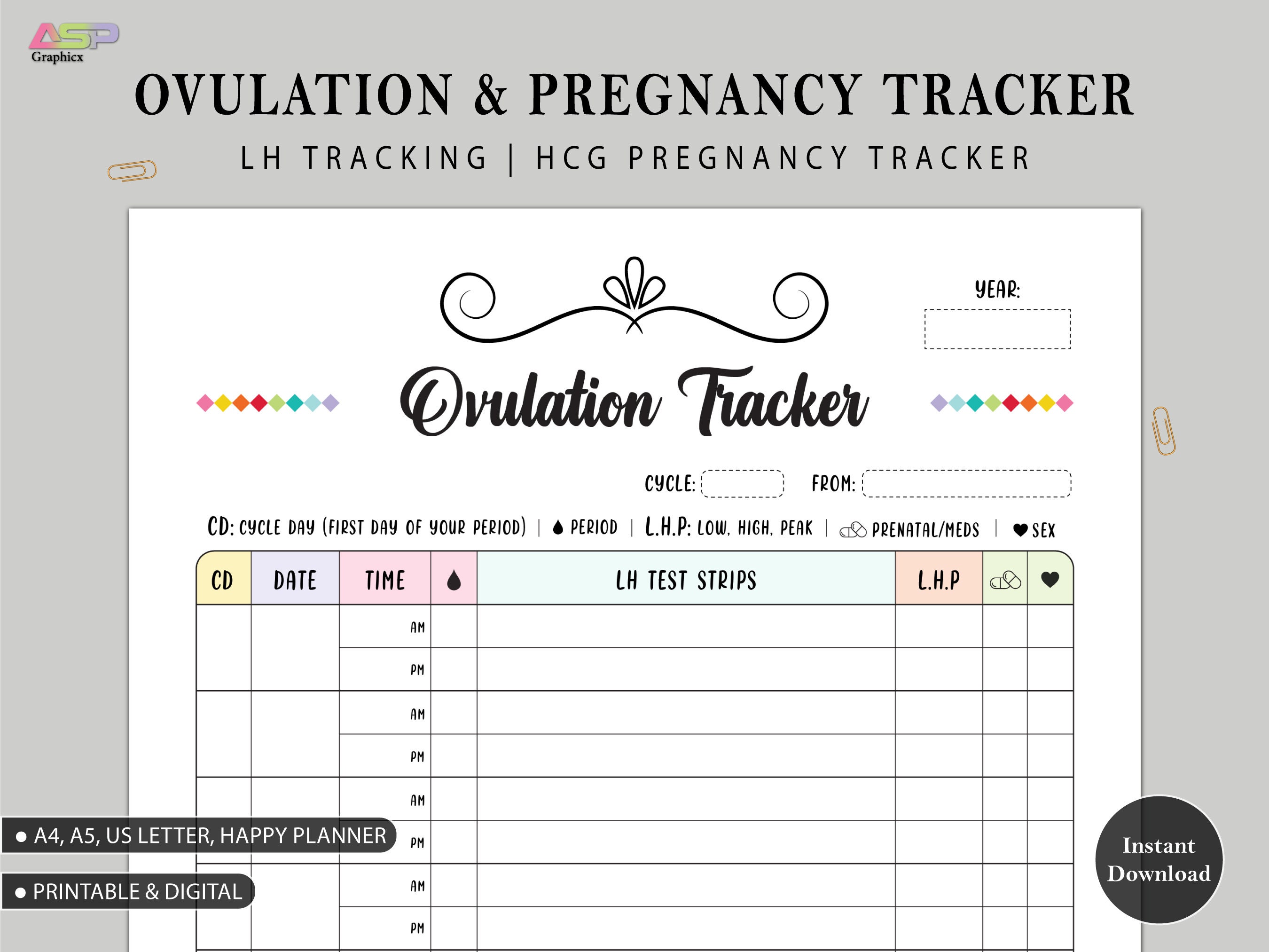 Ovulation Test Strips Tracker Pregnancy Tracker OPK - Etsy