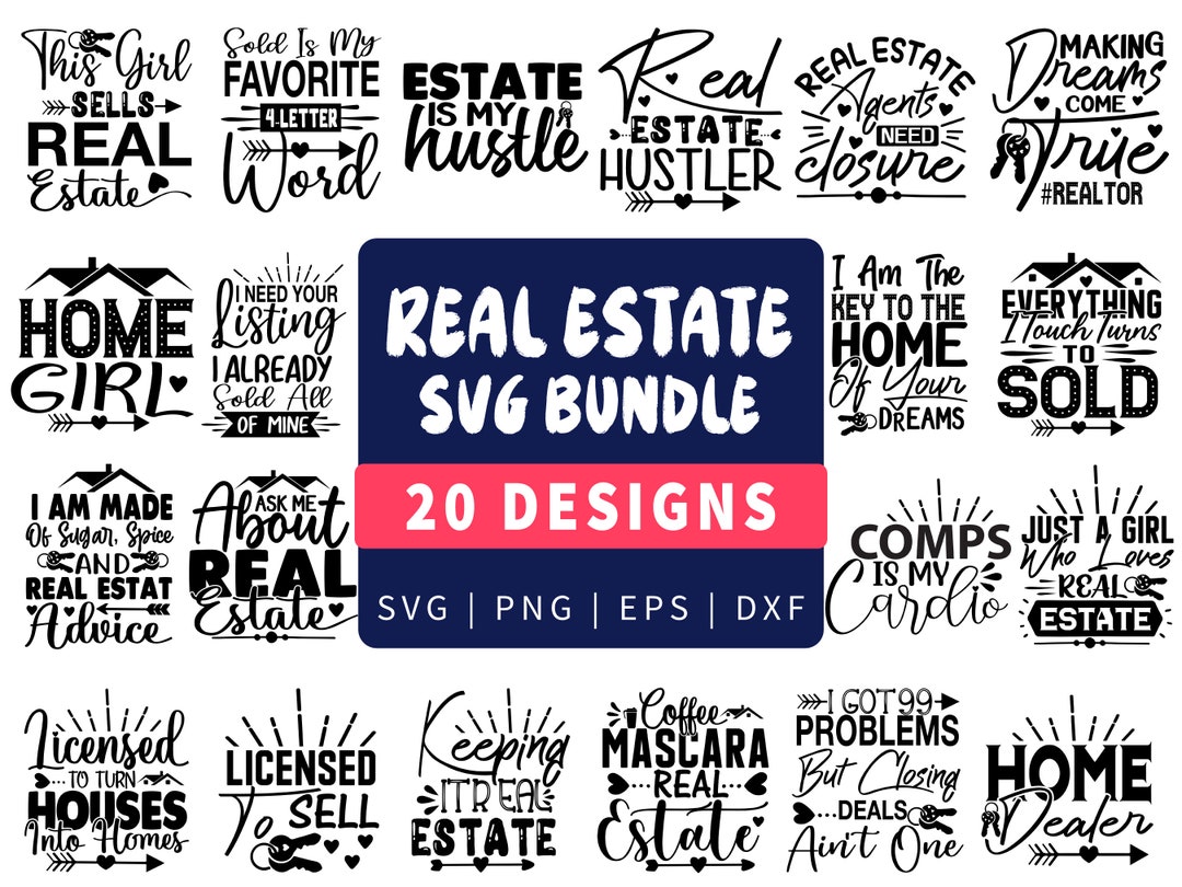 Real Estate SVG Bundle, Realtor Svg, Real Estate Agent Svg Cut File ...