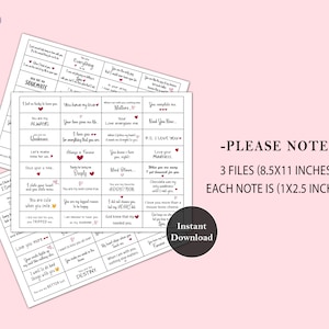 Printable Love Notes | Romantic Mini Cards for Husband | Couples Gift ...