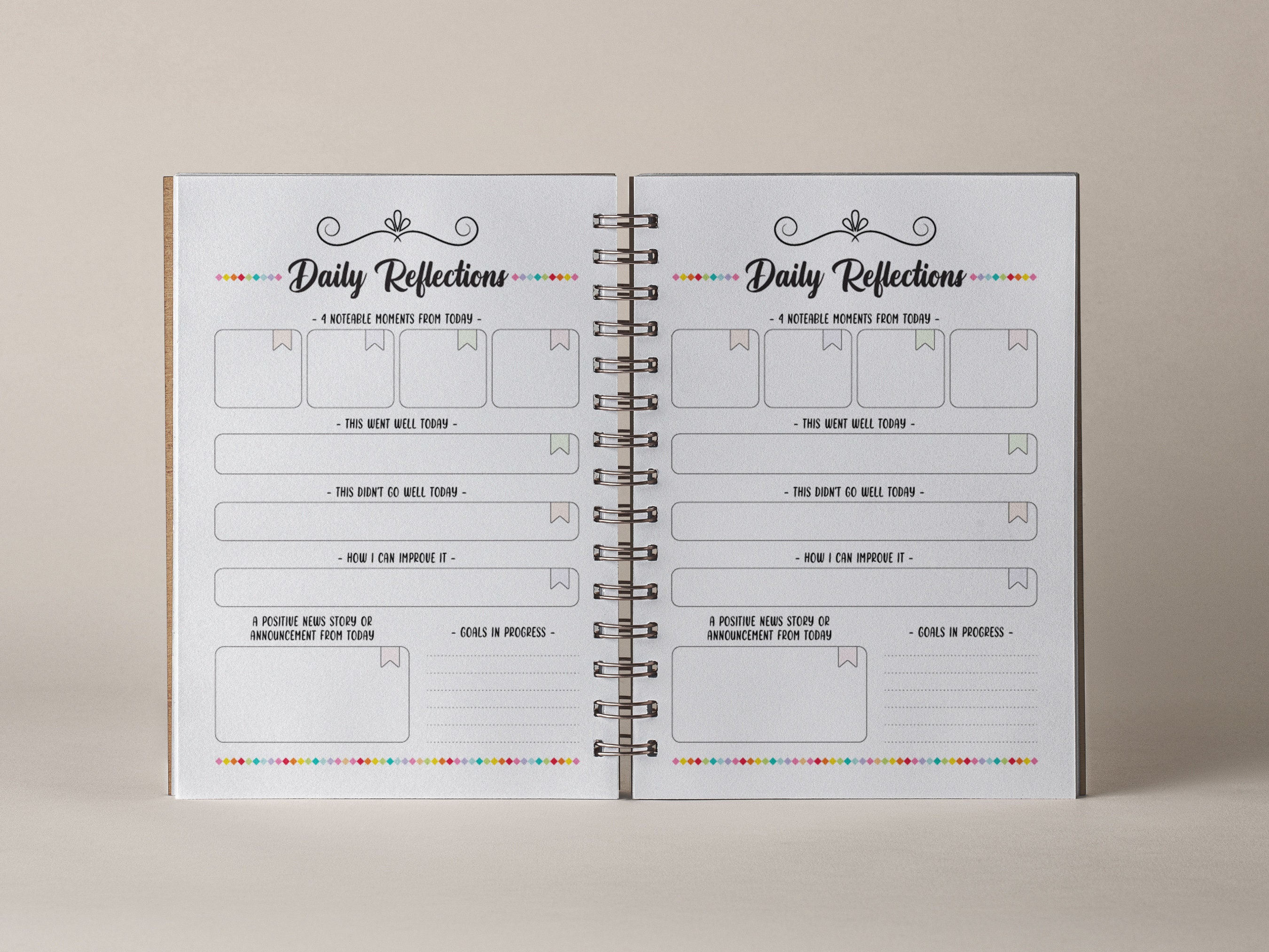 Daily Reflections Printable Mood Tracker Motivation Planner - Etsy