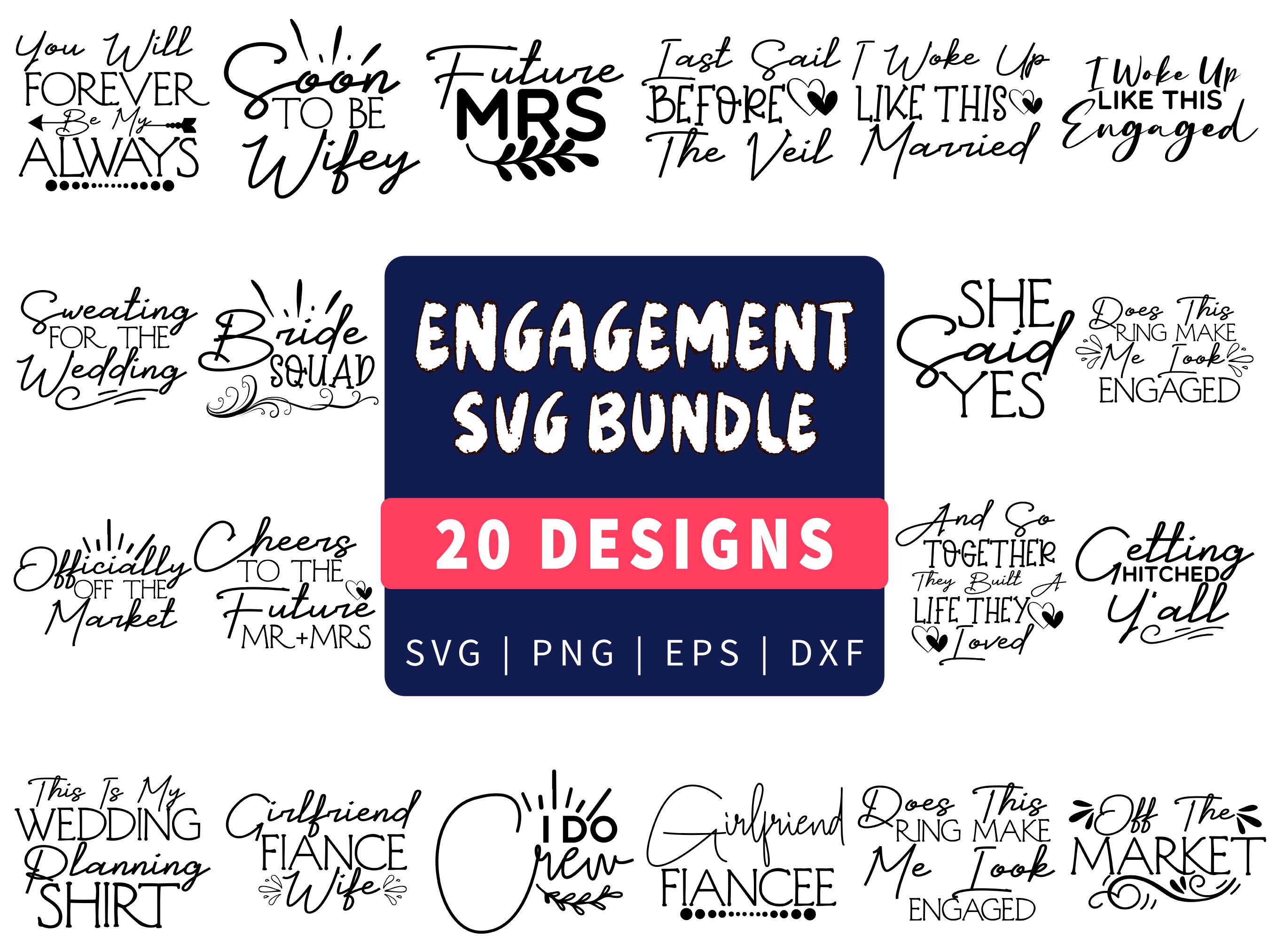 Engagement SVG Bundle Commercial Use Engaged AF SVG Bundle - Etsy