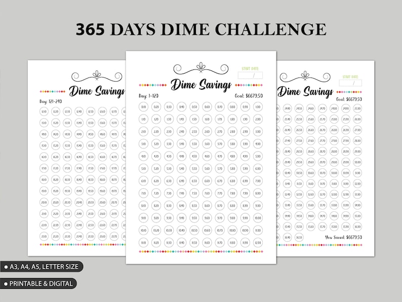 365 Days Penny Nickel Dime Quarter SAVINGS CHALLENGE BUNDLE - Money ...