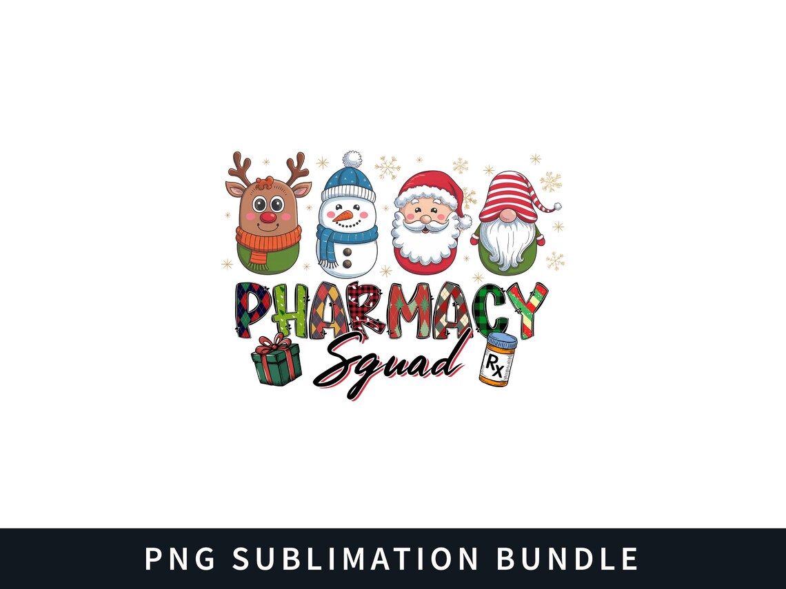 Christmas Pharmacy Tech Png Bundle, Pharmacist Christmas Png ...