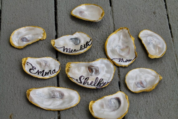 Custom Oyster Shell Place Cards - Etsy