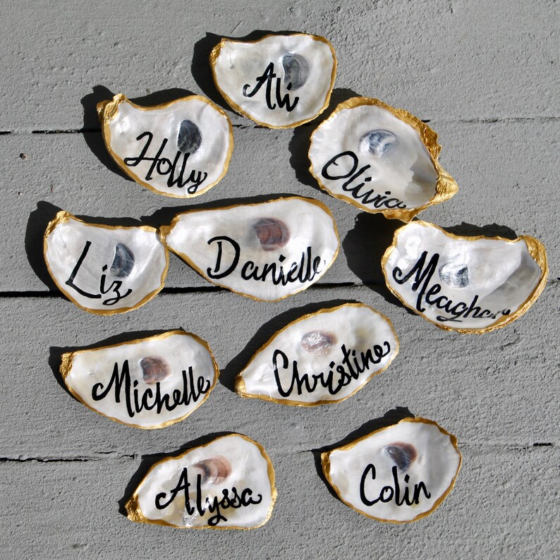 Custom Oyster Shell Place Cards - Etsy