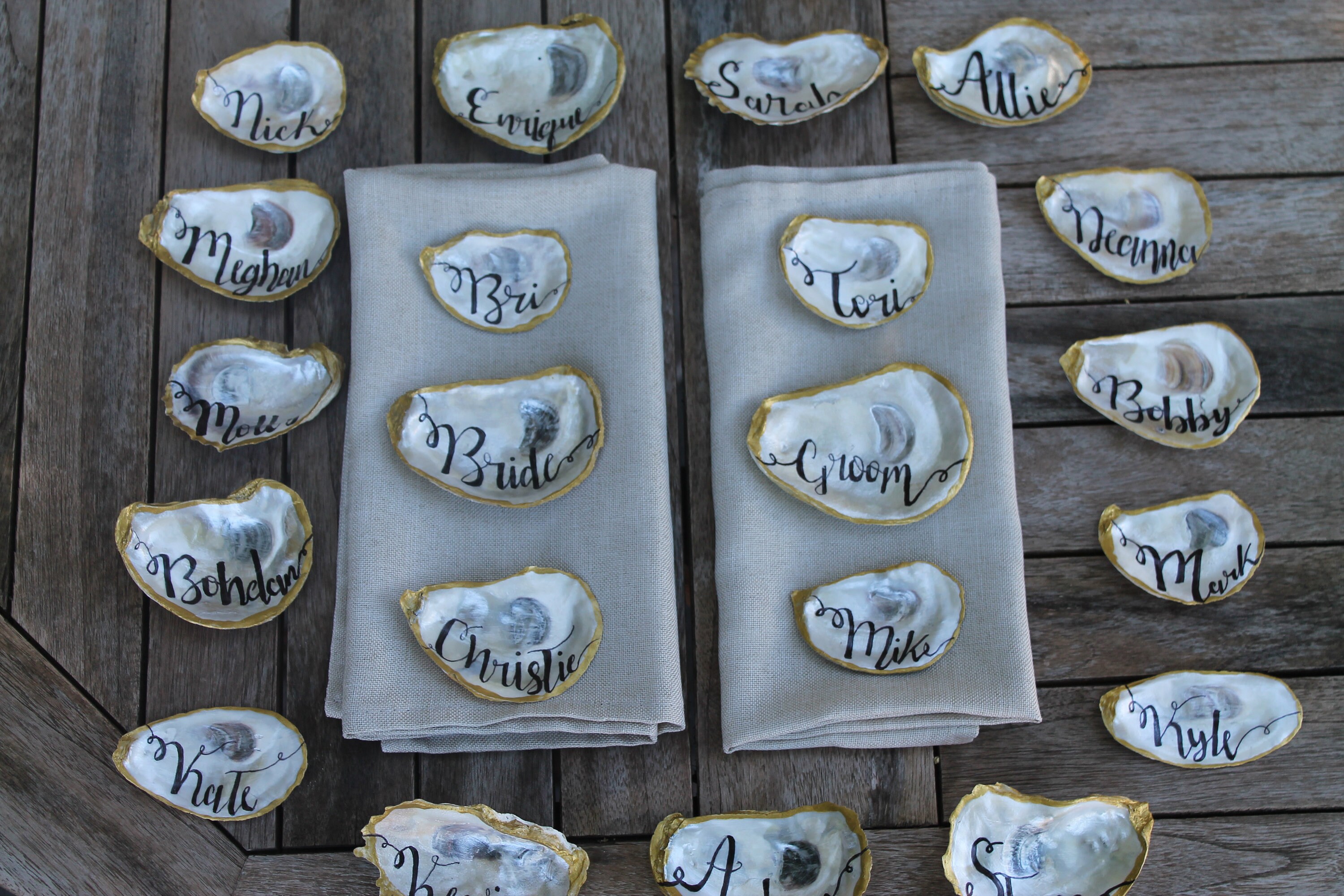 Custom Oyster Shell Place Cards - Etsy