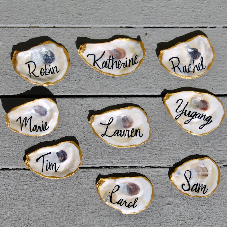 Custom Oyster Shell Place Cards - Etsy