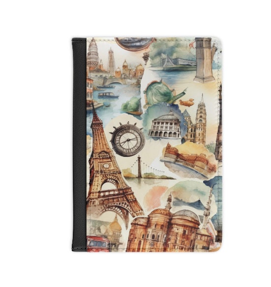 RFID Vintage Passport Cover City Attraction Printed Passport - Etsy