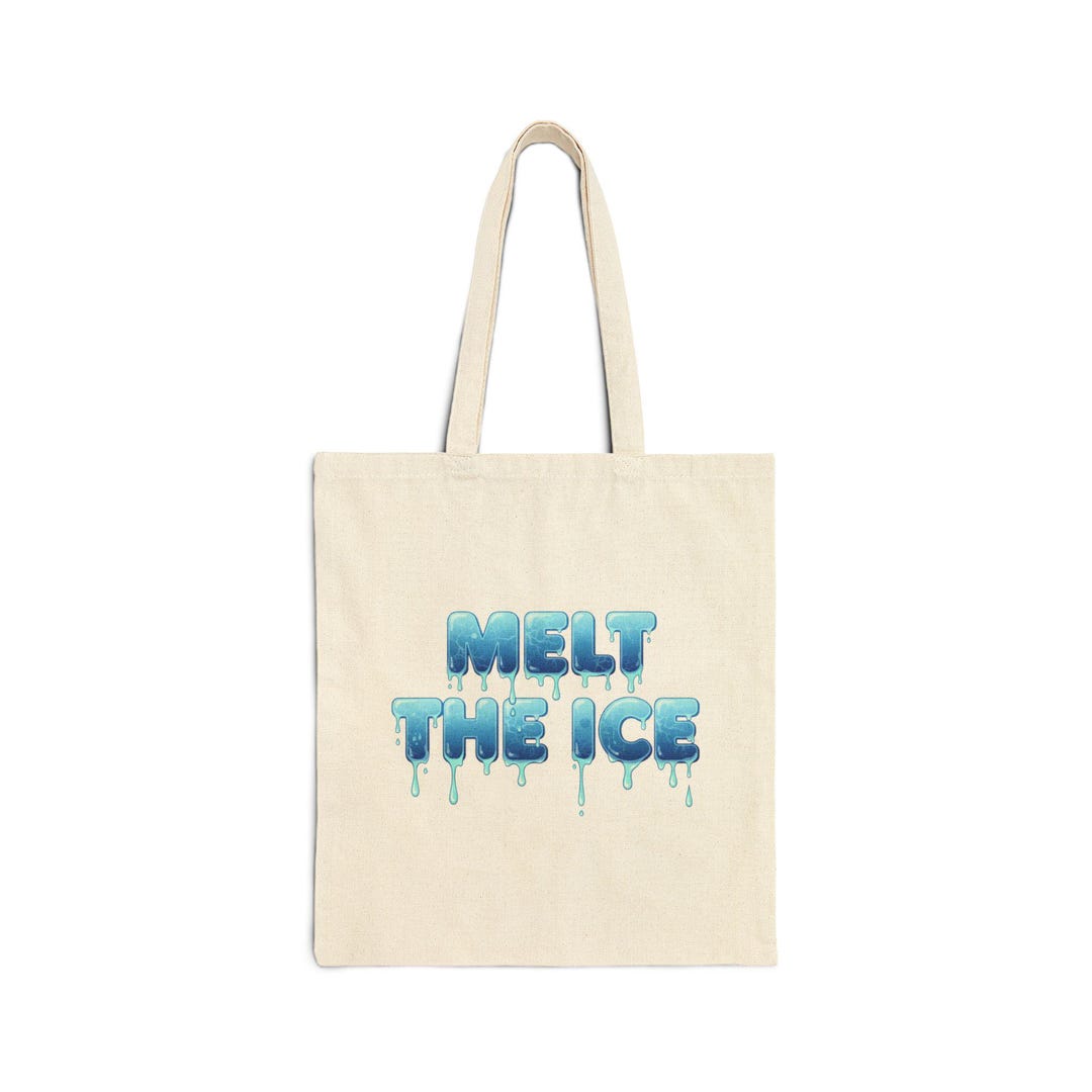 MELT THE ICE Tote | Political Tote Bag, Anti Ice Products, Black Anti ...