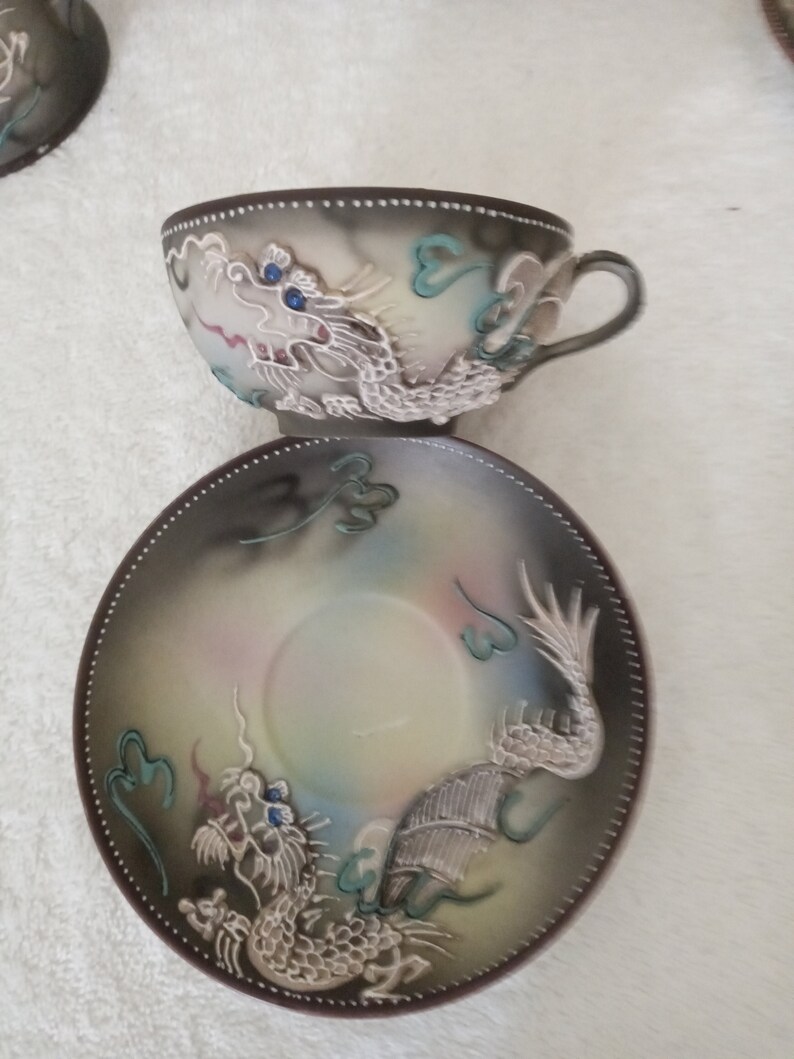 Vintage Dragonware Tea Set, Blue Eyes, Made in Japan, Prior to 1950. - Etsy