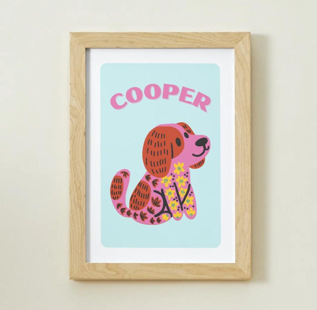 Personalized Dog Poster With Name – Colorful Illustration – Printable ...