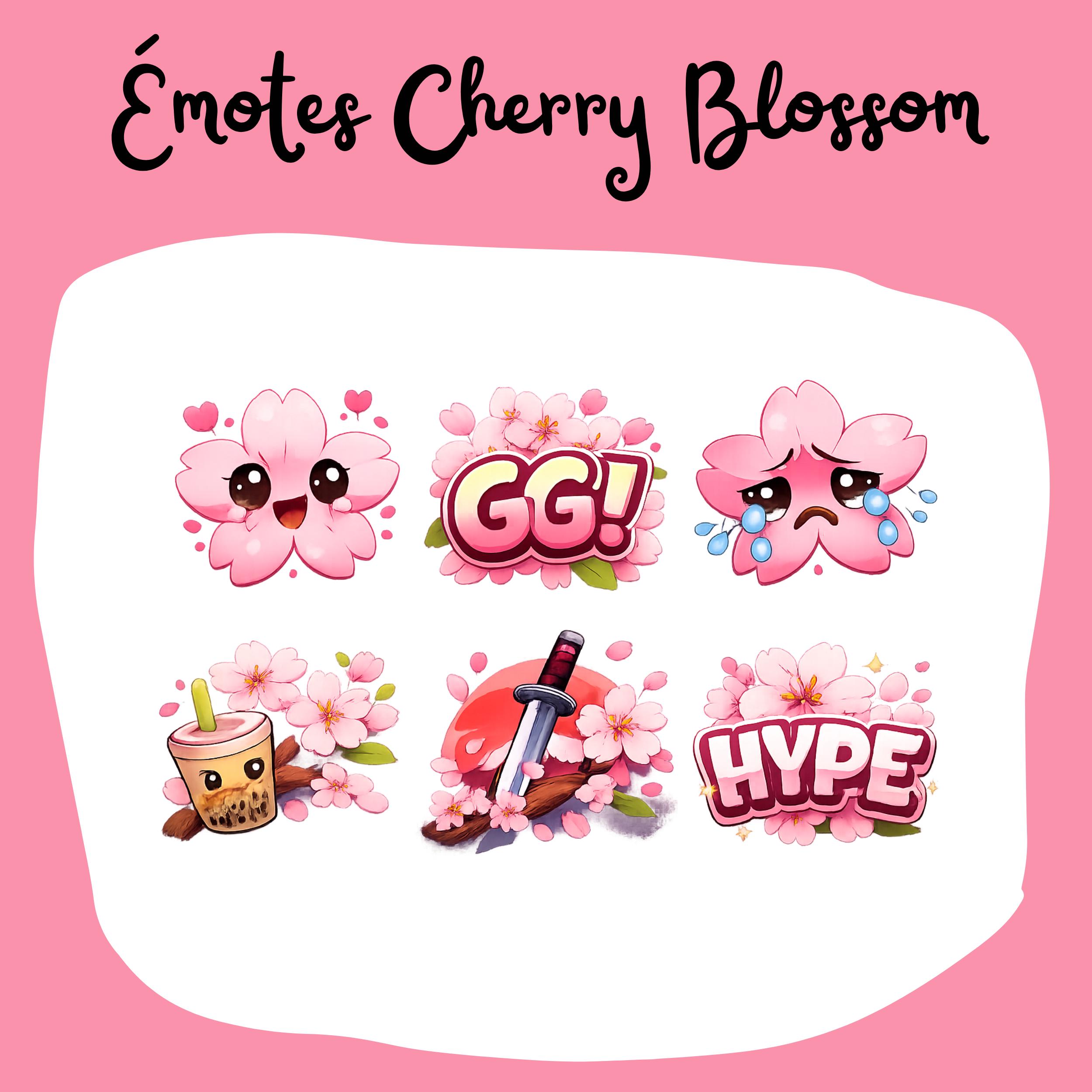 Kawaii Sakura Twitch Emotes – Pink Flower Emotes – Twitch Emotes PNG ...