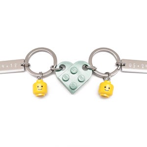 Heart Keychain Set | Made With Genuine LEGO® | Anniversary Date, Mini ...