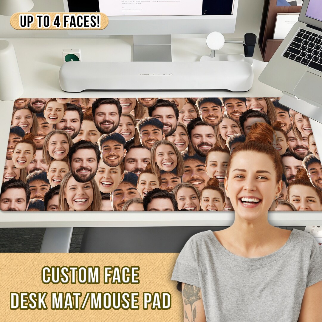 Personalized Custom Face Desk Mat Funny Extend Gaming Mouse - Etsy